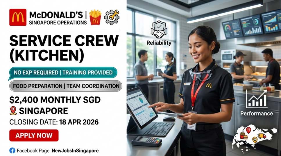 1 New McDonald's Service Crew Jobs Singapore: Apply Now!